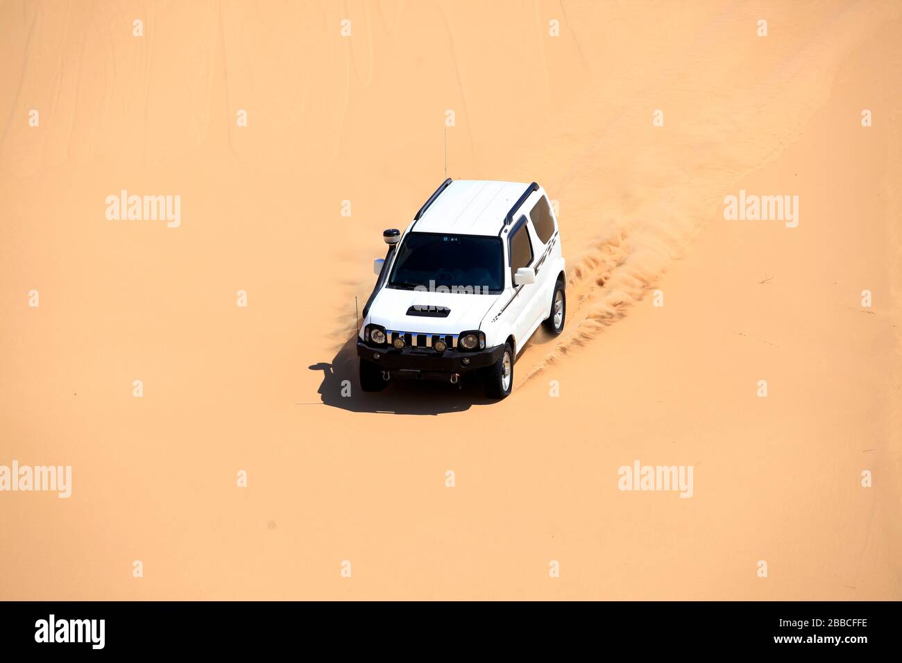 Off-road vehicle traveling in the desert, An suv was driving in the ...