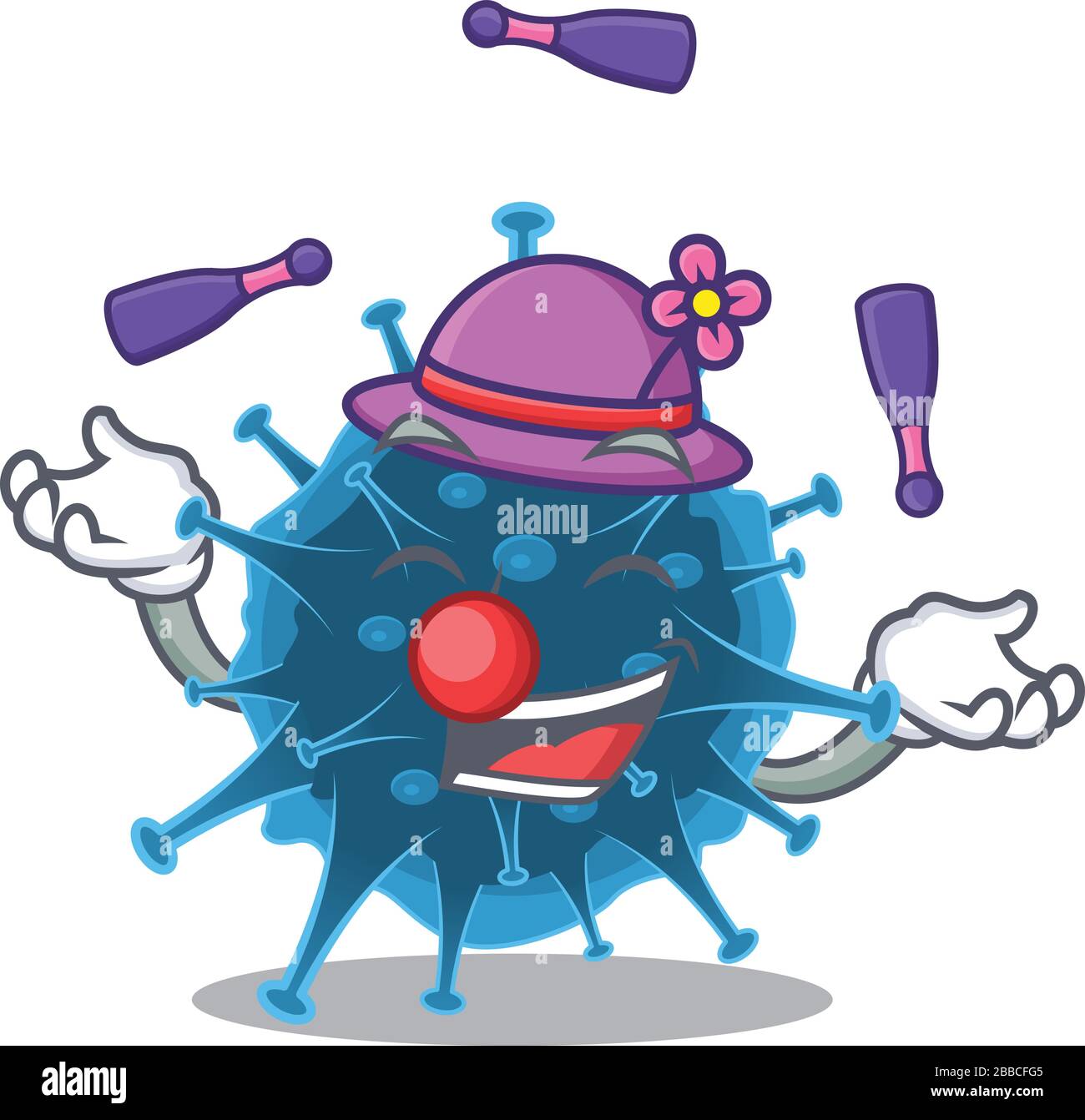 A sweet moordecovirus mascot cartoon style playing Juggling Stock ...
