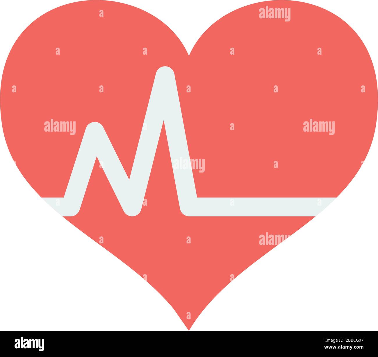 cardio heart icon over white background, flat style, vector ...