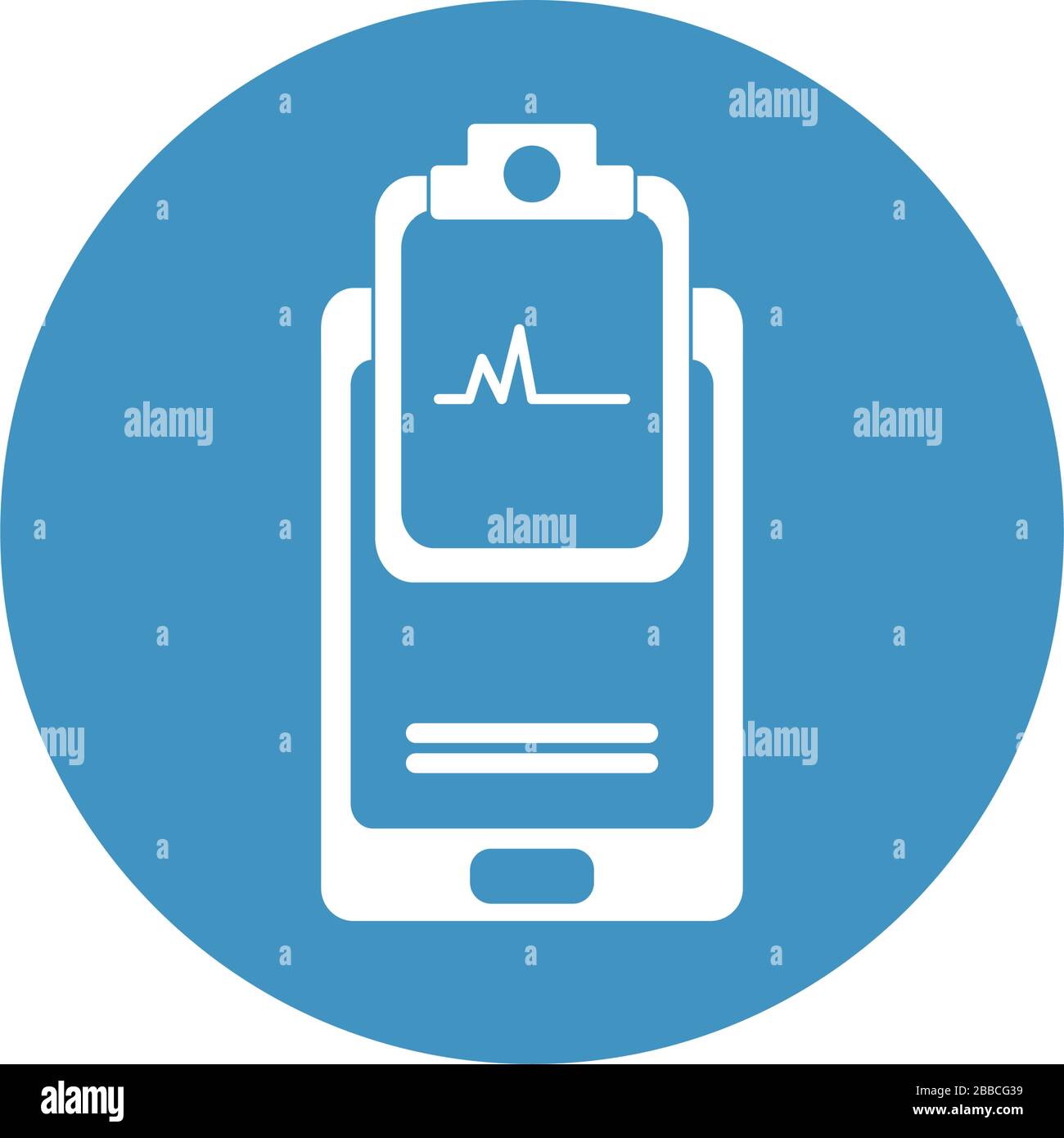 health online concept, smartphone and medical report icon over white ...