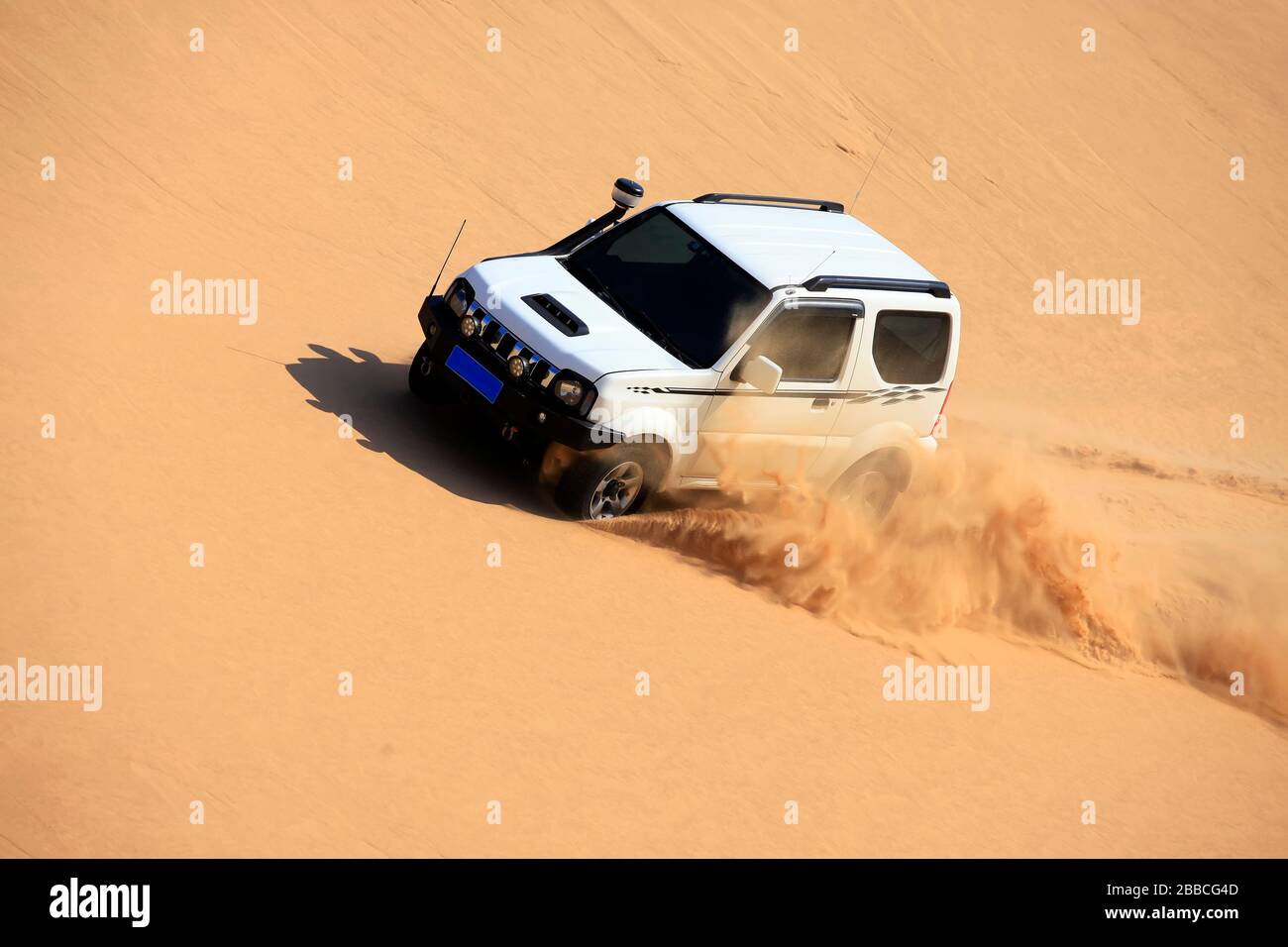Off-road vehicle traveling in the desert, An suv was driving in the ...