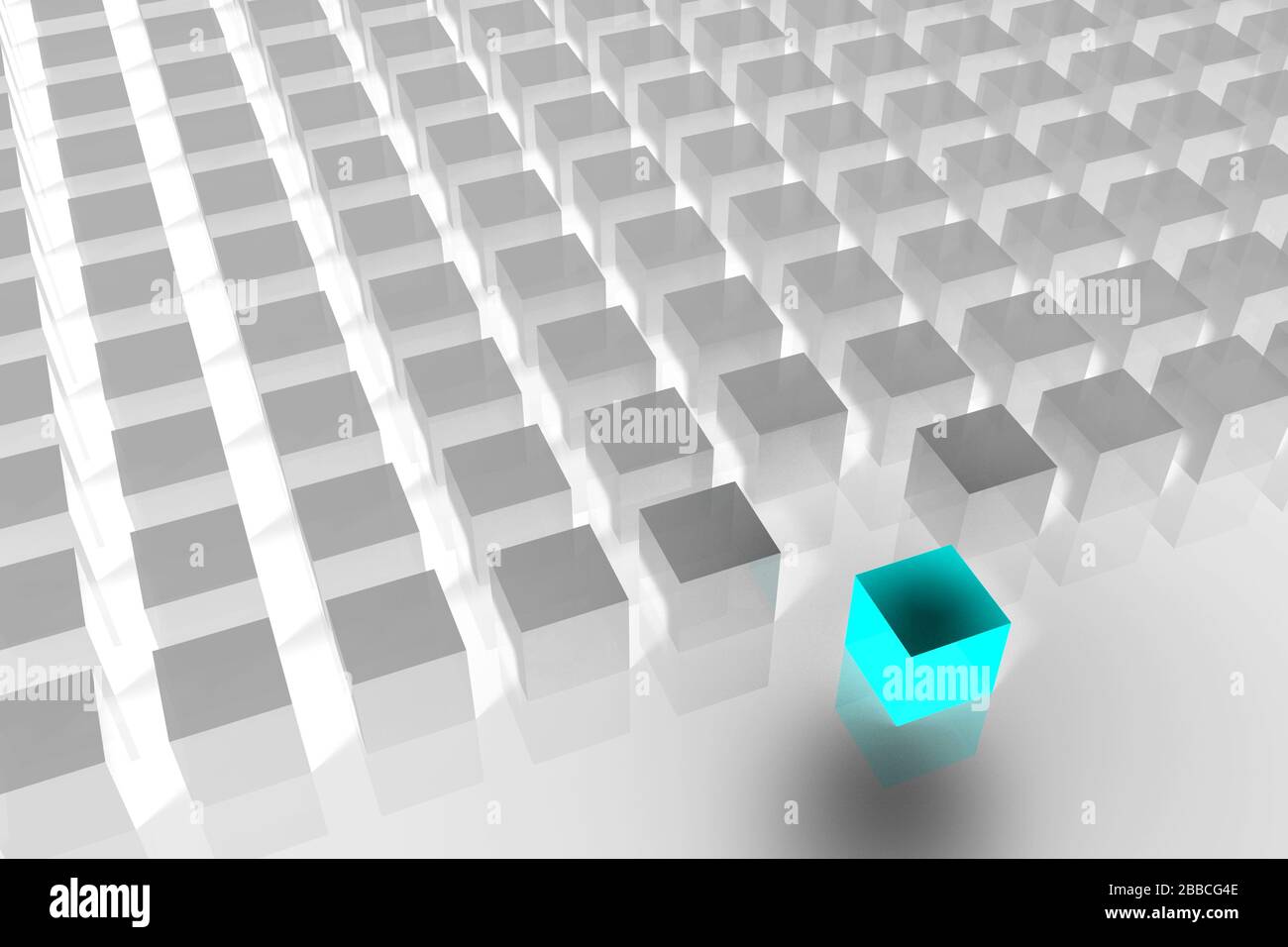 3D standing out of the crowd concept Stock Photo - Alamy
