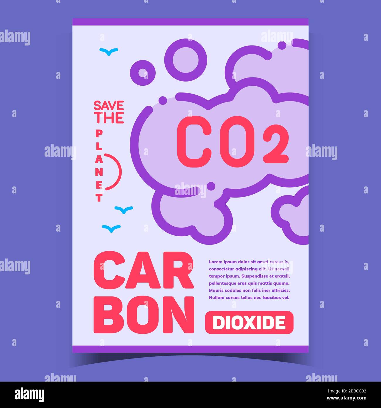 Co2 Carbone Dioxide Smoke Creative Poster Vector Stock Vector Image ...