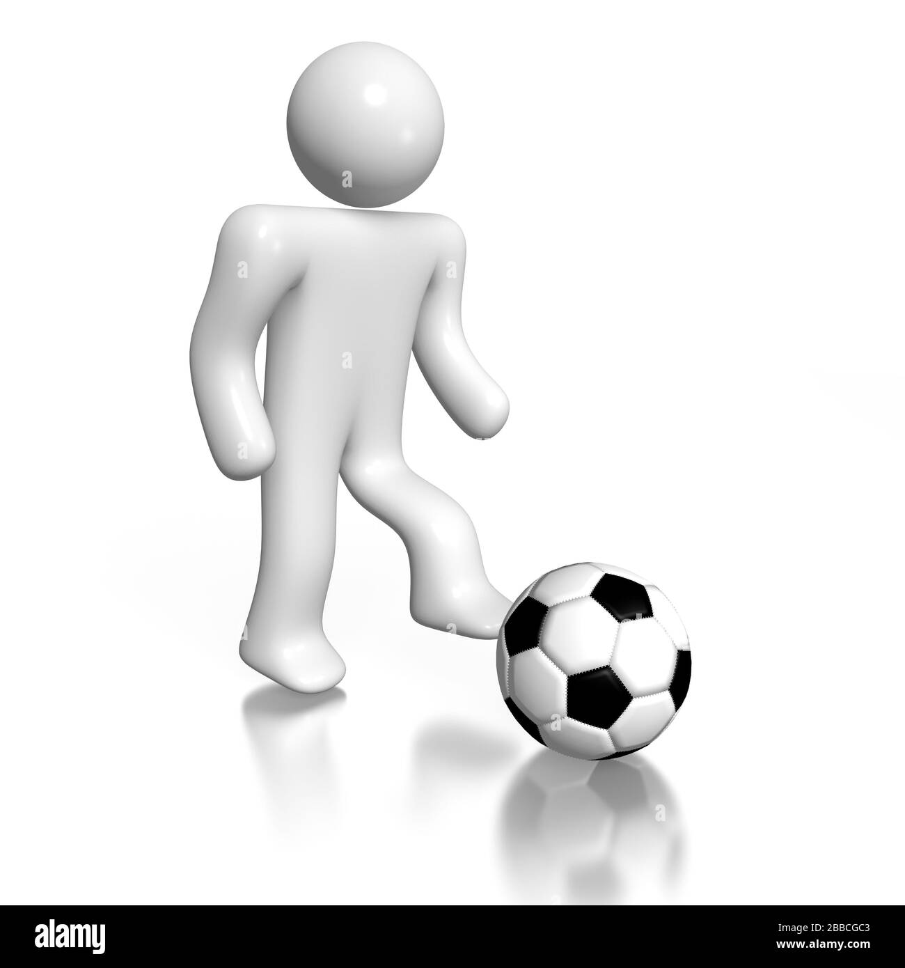 3D cartoon character playing soccer/ football Stock Photo - Alamy