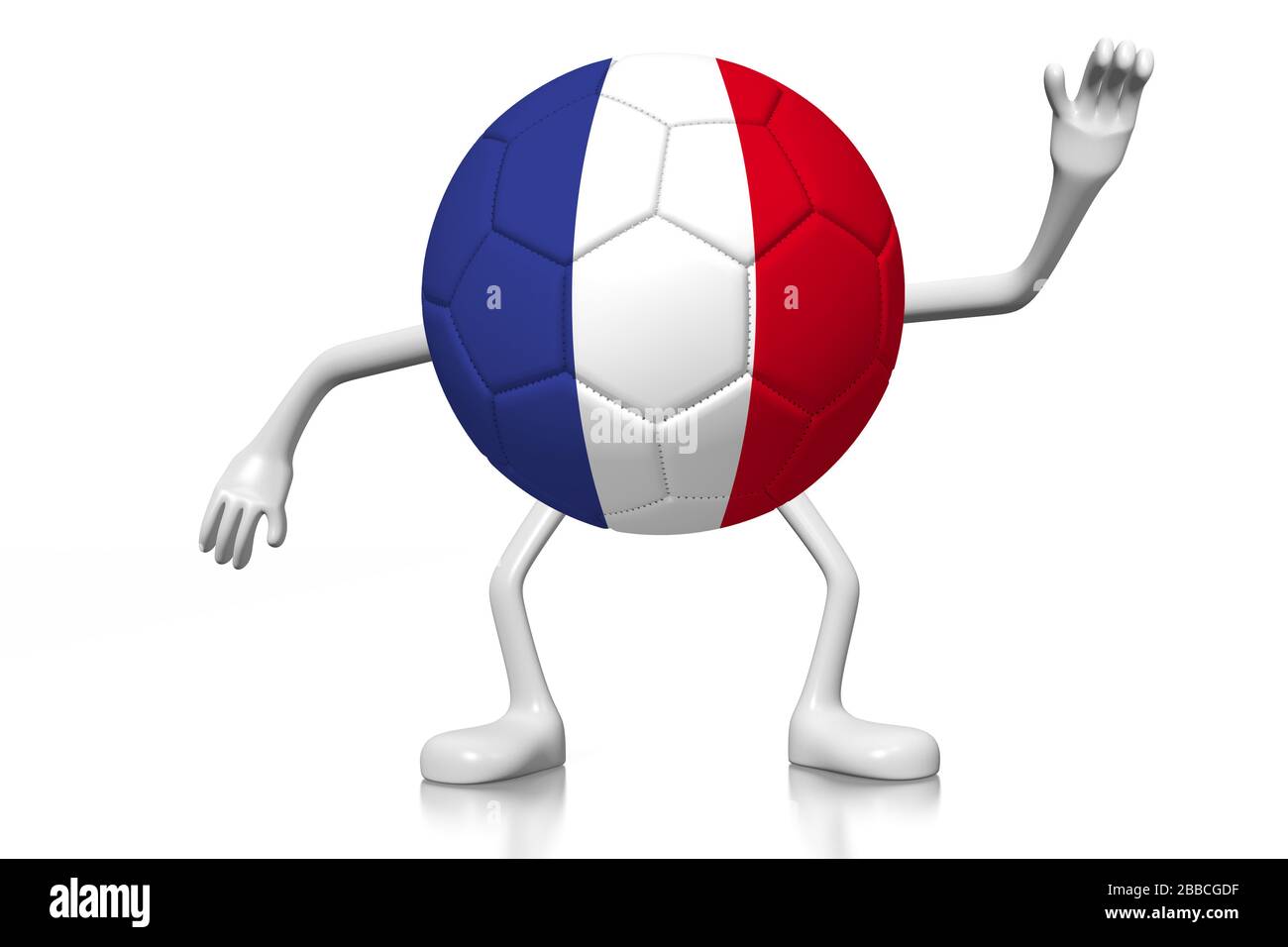 3D cartoon character soccer ball - national flag of France Stock Photo ...