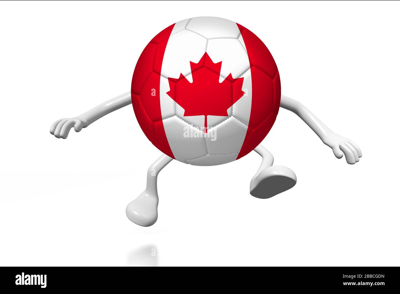 3D cartoon character soccer ball - national flag of Canada Stock Photo ...