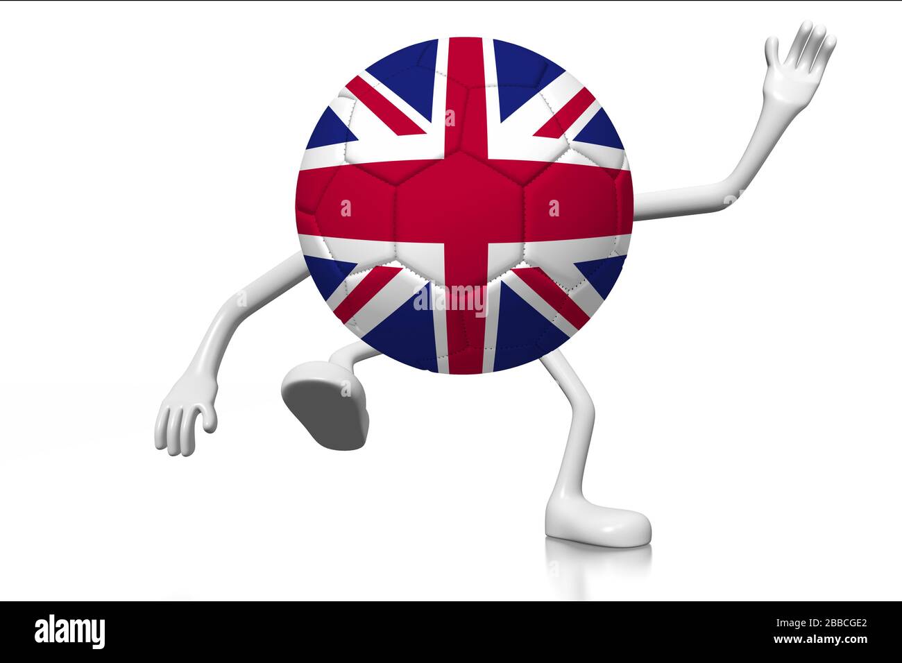 3D cartoon character soccer ball - national flag of Great Britain Stock ...