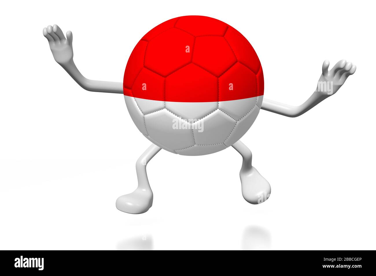 3D cartoon character soccer ball - national flag of Monaco Stock Photo ...