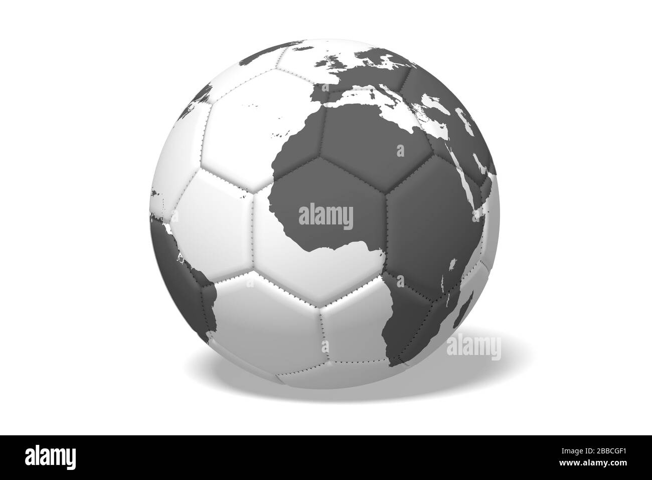 3D soccer ball - Earth/ world map Stock Photo - Alamy