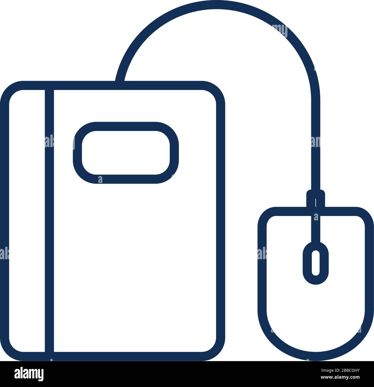 education online concept, notebook with mouse device icon over white ...