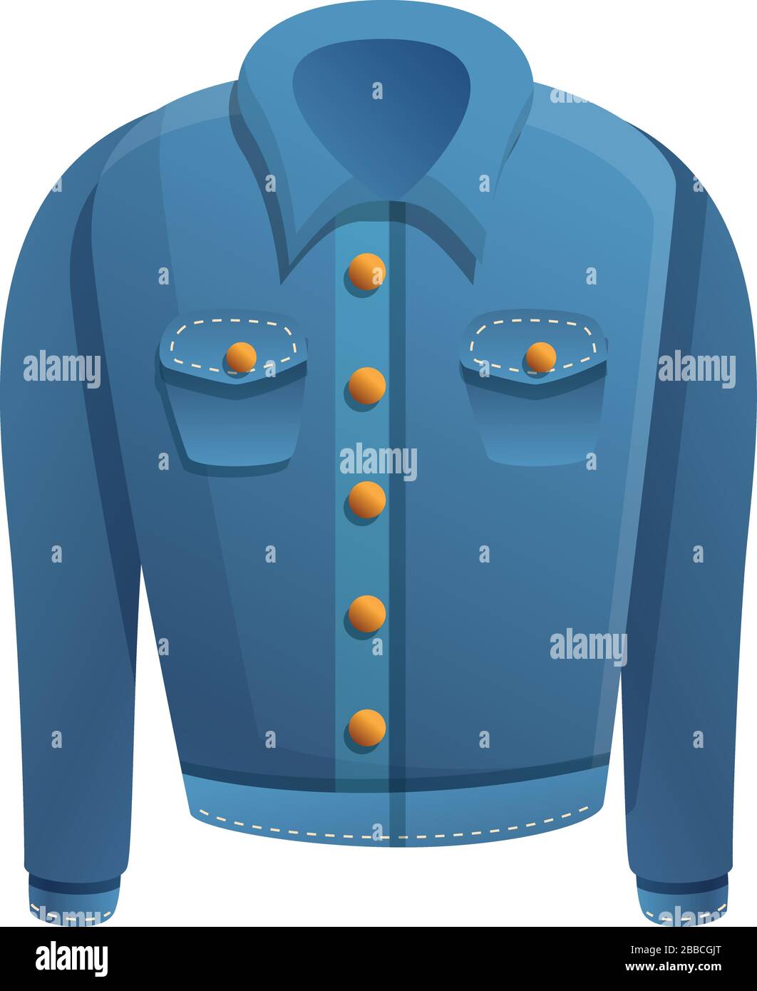 Jeans jacket icon. Cartoon of jeans jacket vector icon for web design ...