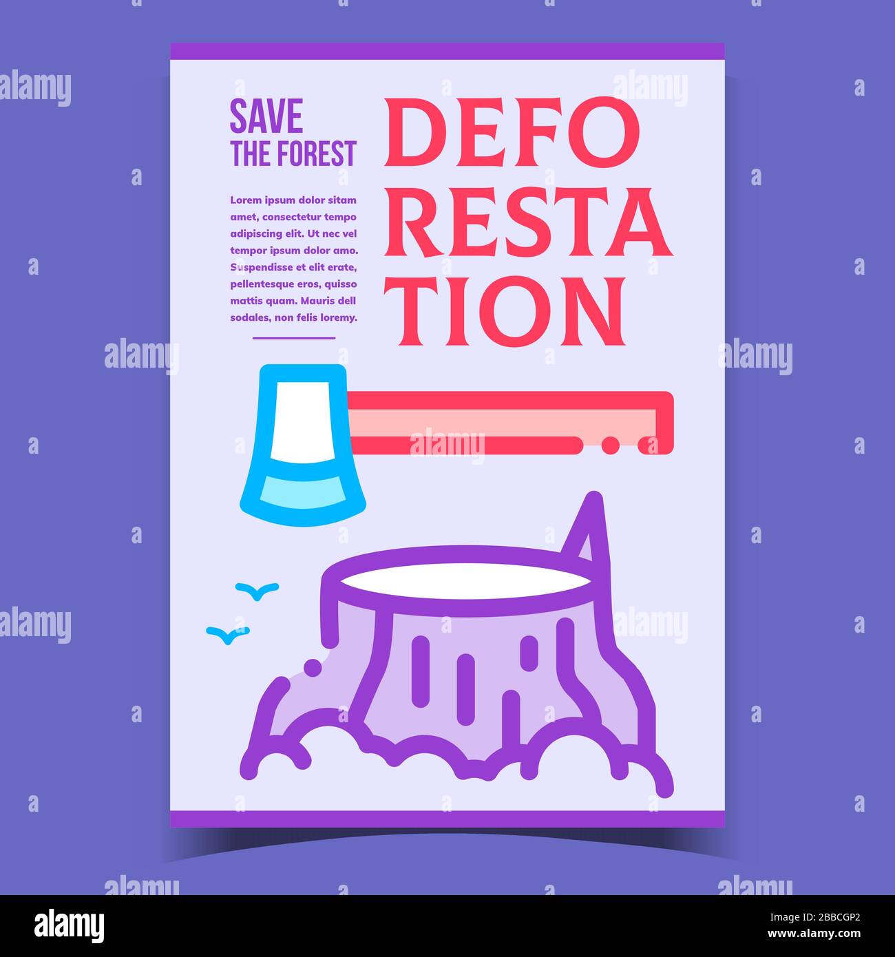 Deforestation, Save Forest Promo Poster Vector Stock Vector Image & Art ...