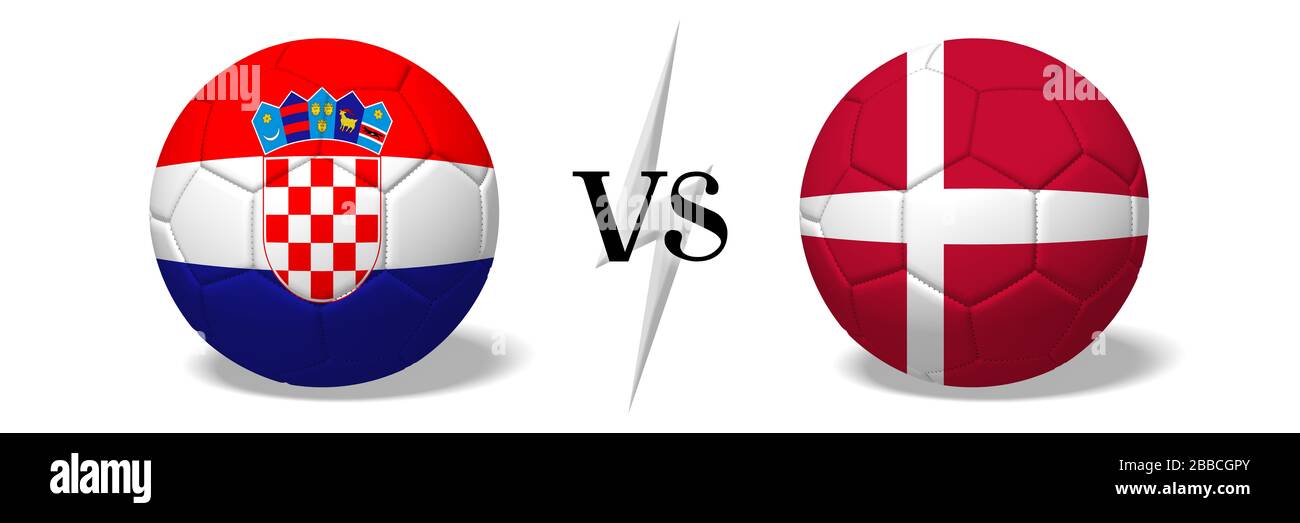 Soccerball concept - Croatia vs Denmark Stock Photo - Alamy