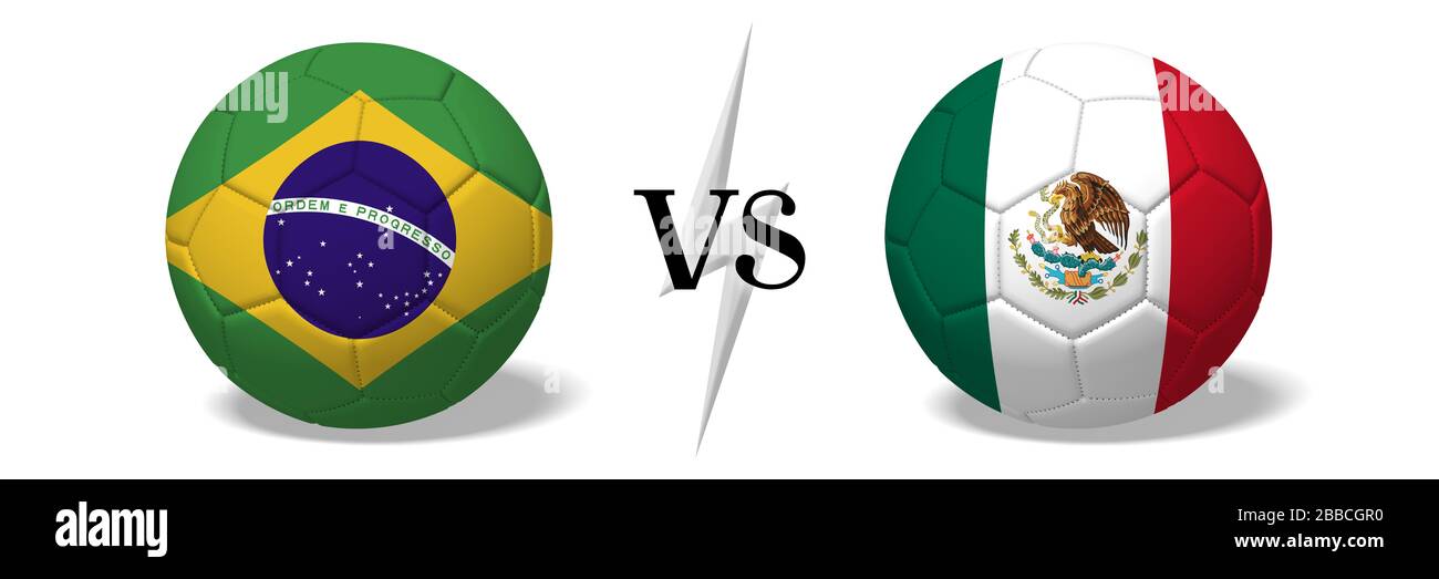 Soccerball concept - Brazil vs Mexico Stock Photo - Alamy