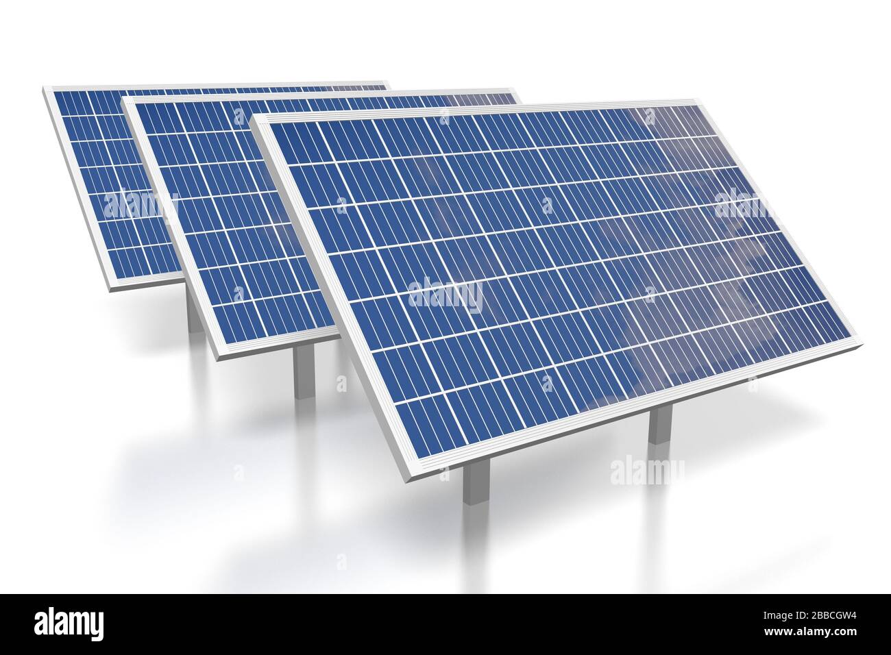 Solar panels concept - 3D illustration Stock Photo - Alamy