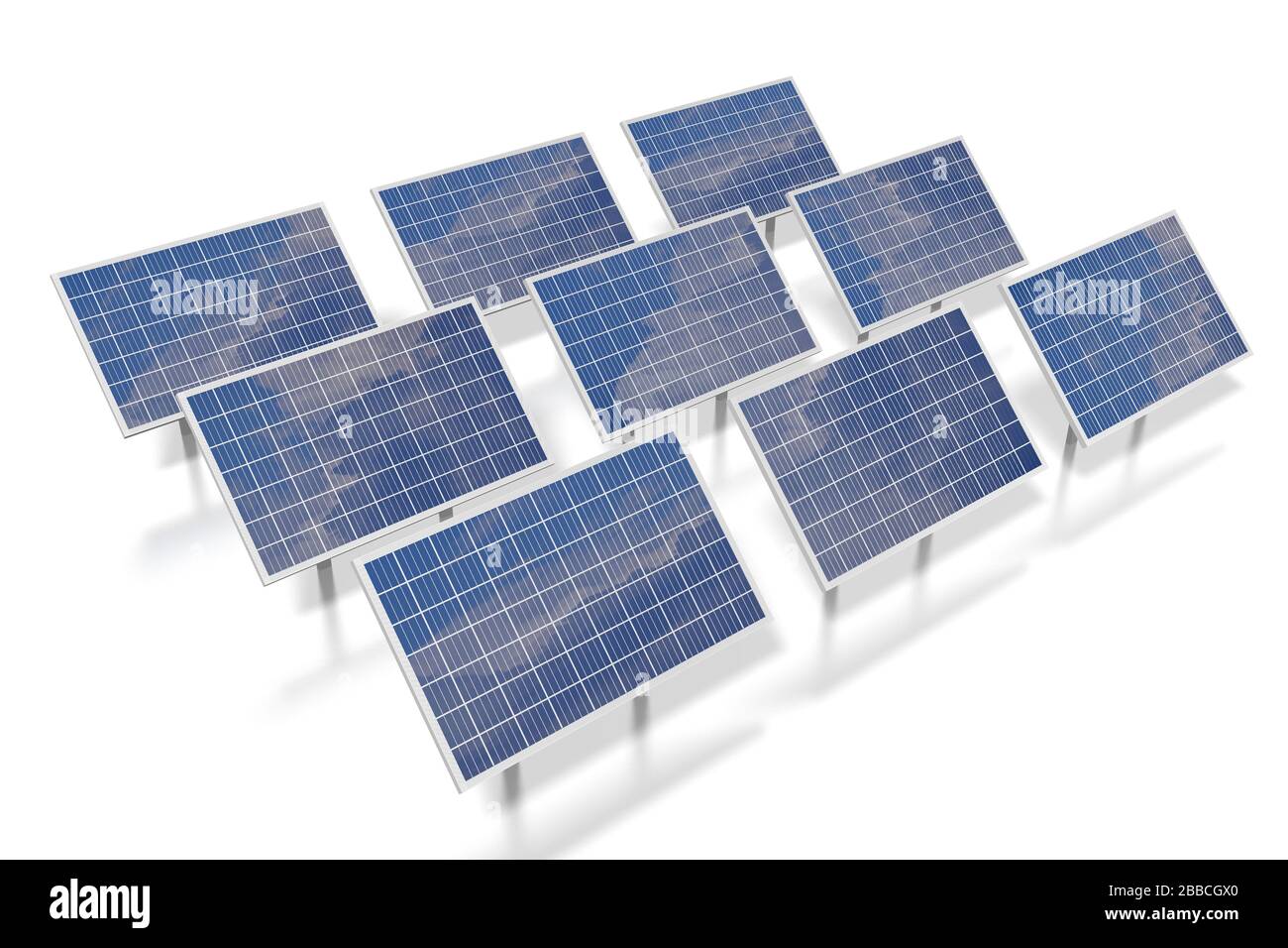 Solar panels concept - 3D illustration Stock Photo - Alamy