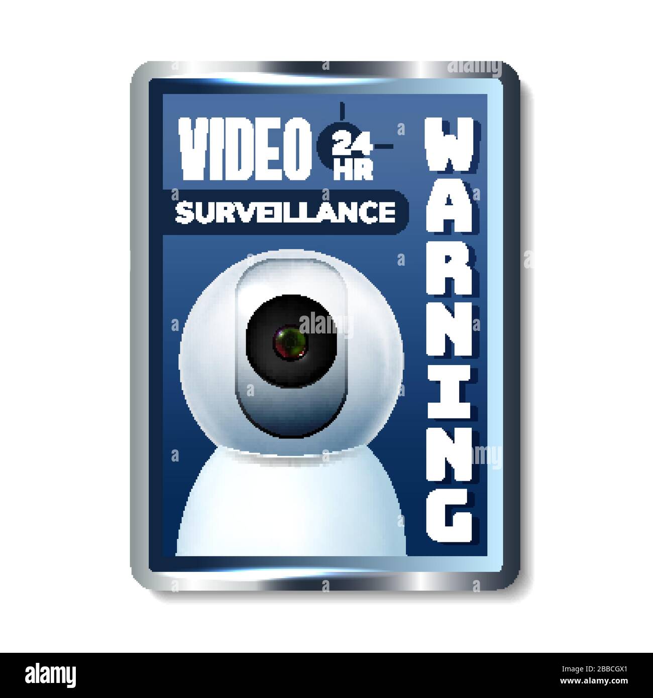 Video Surveillance Warning Nameplate Banner Vector Stock Vector Image ...