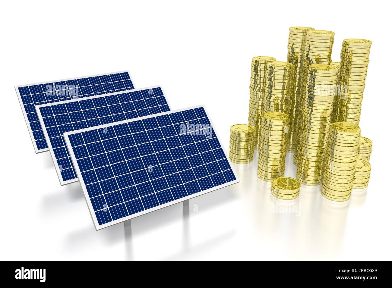 Money, solar panels concept Stock Photo - Alamy