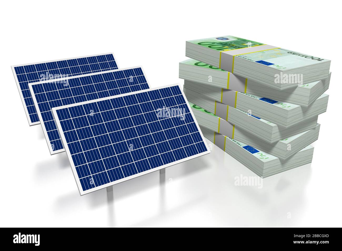 Money, solar panels concept Stock Photo - Alamy