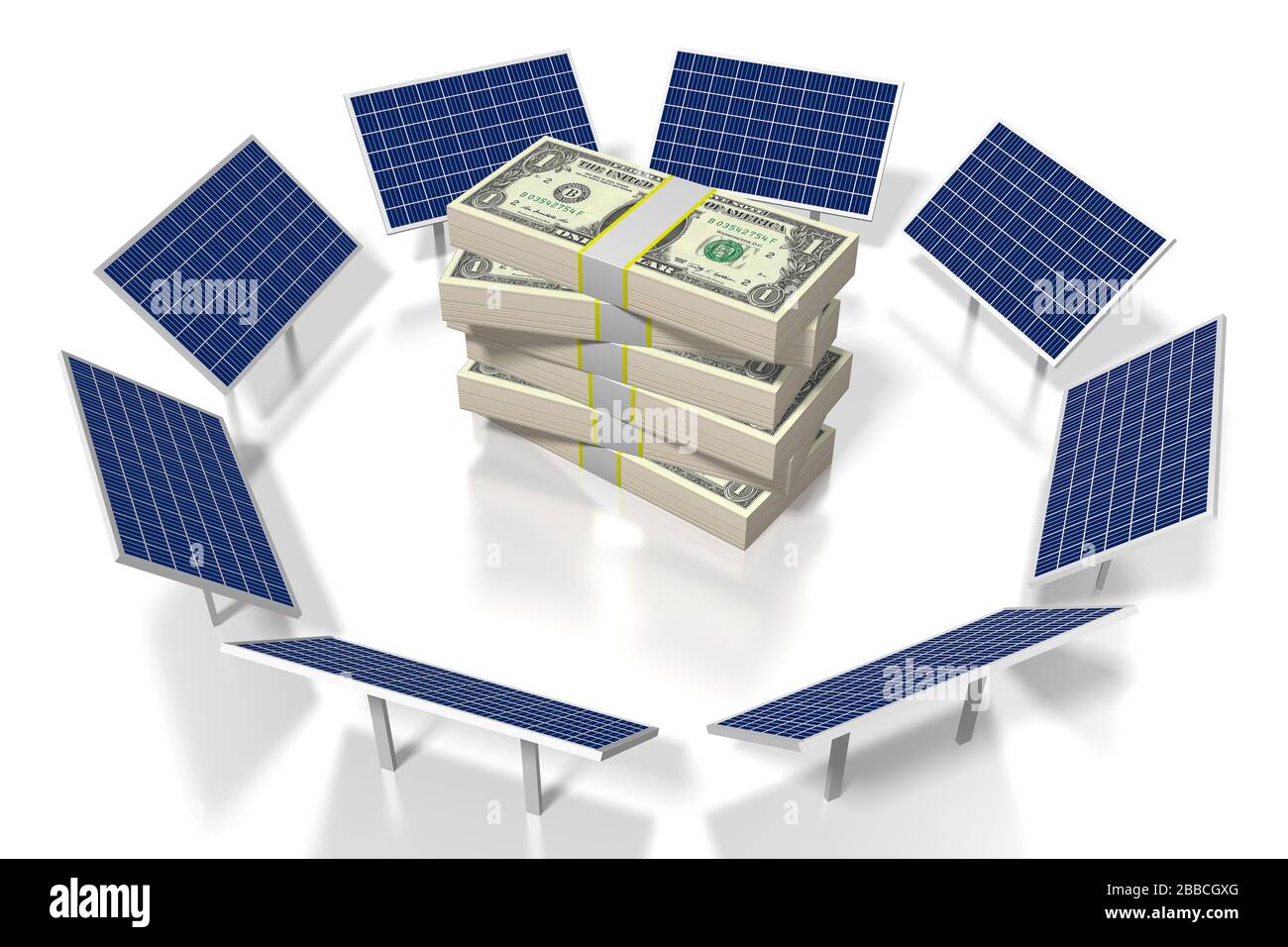 Money, solar panels concept Stock Photo - Alamy