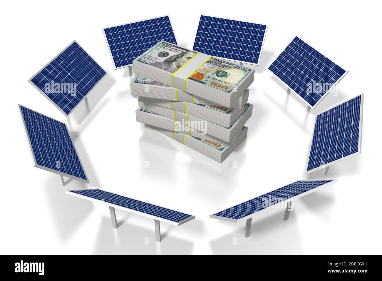 Money, solar panels concept Stock Photo - Alamy