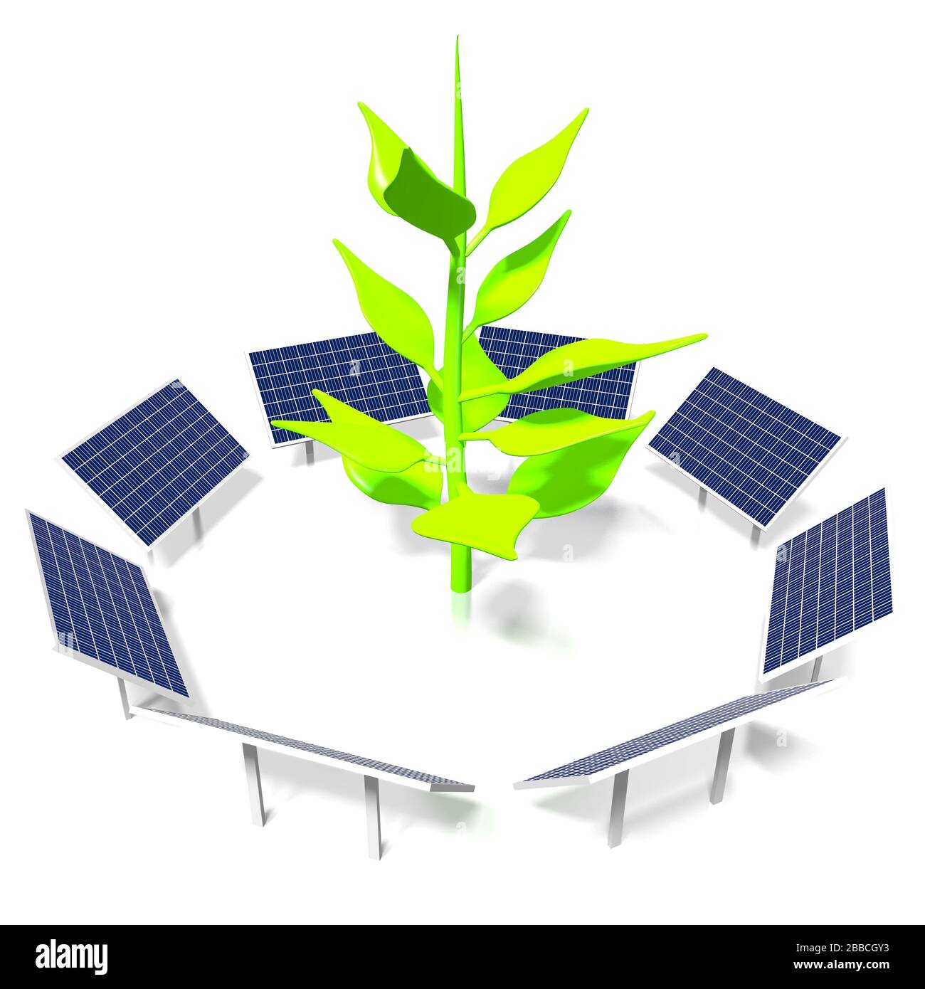 Solar panels concept - 3D illustration Stock Photo - Alamy