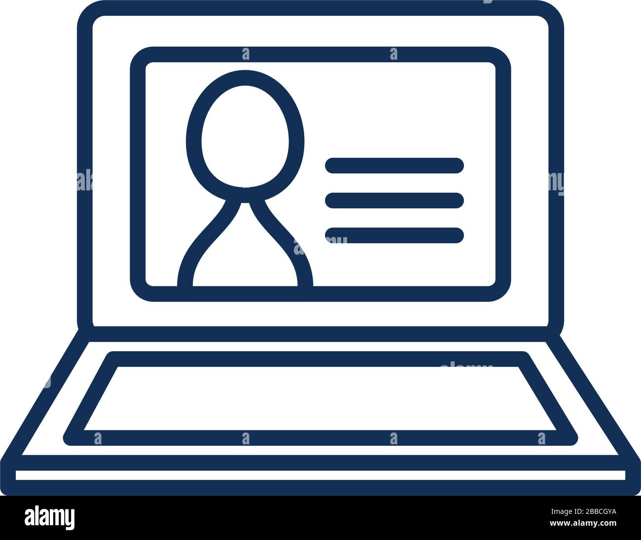 education online concept, laptop computer with teacher online on screen ...