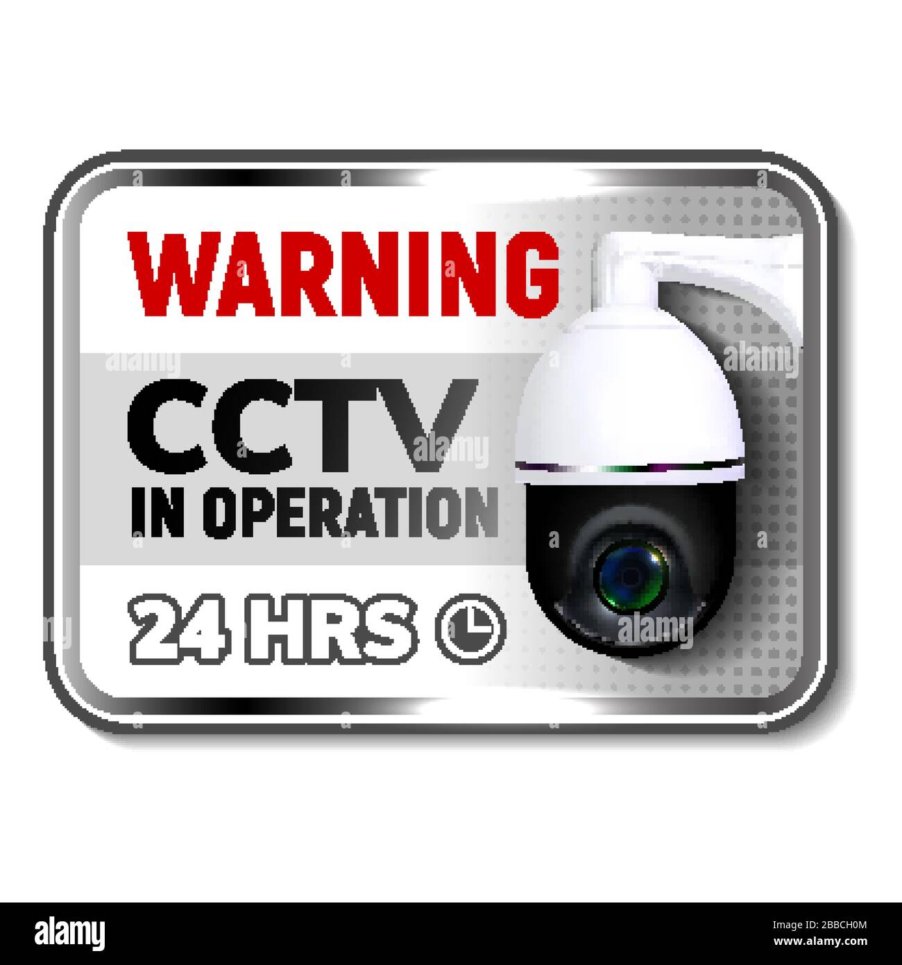 Cctv in Operation Warning Nameplate Poster Vector Stock Vector Image ...