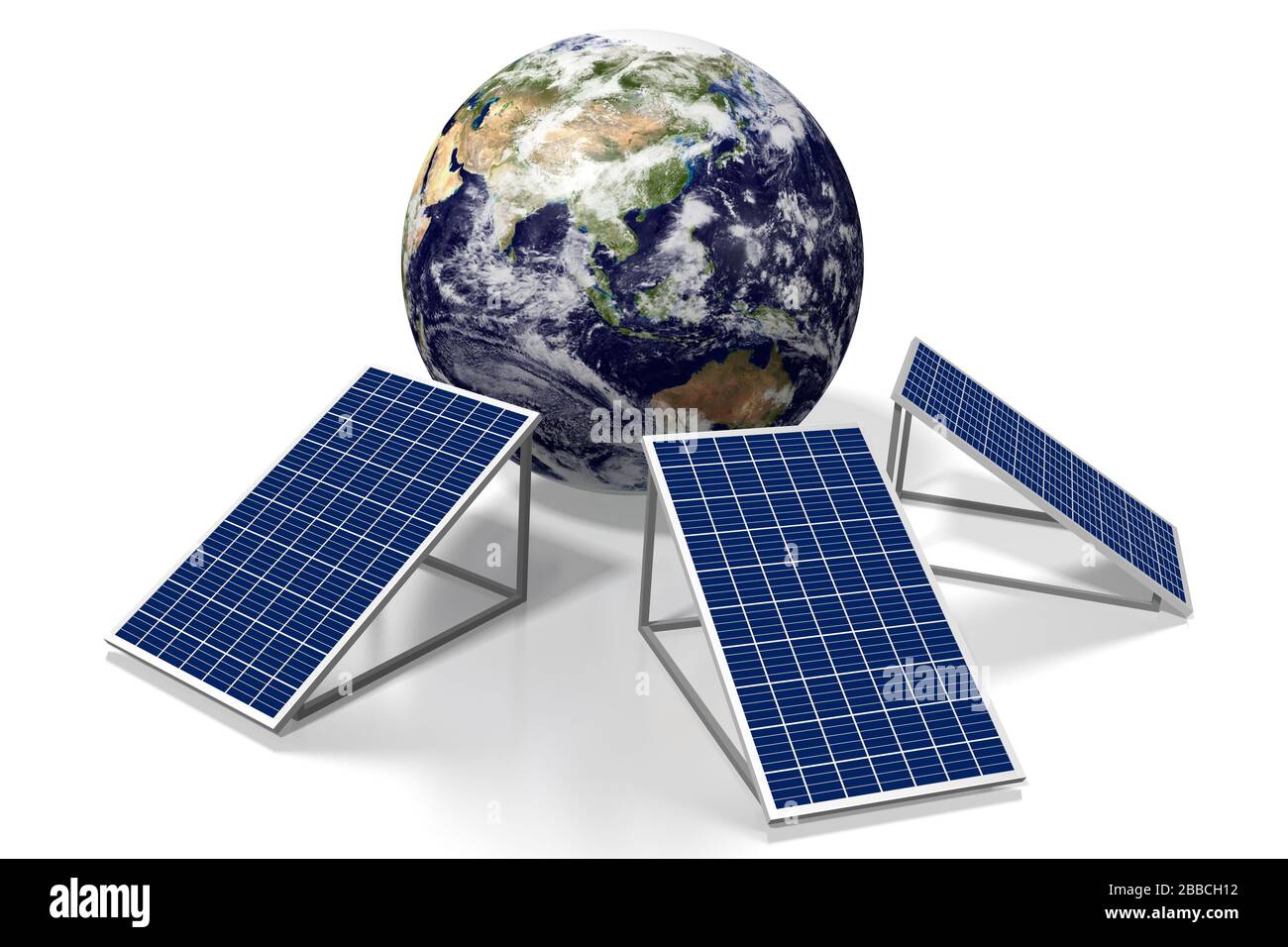 Solar panels concept - 3D illustration Stock Photo - Alamy