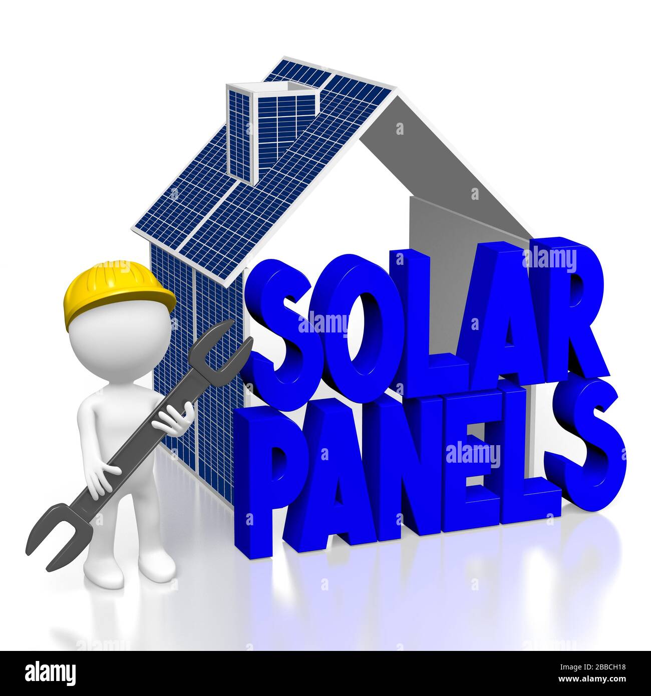 Solar panels assembly - 3D illustration Stock Photo - Alamy