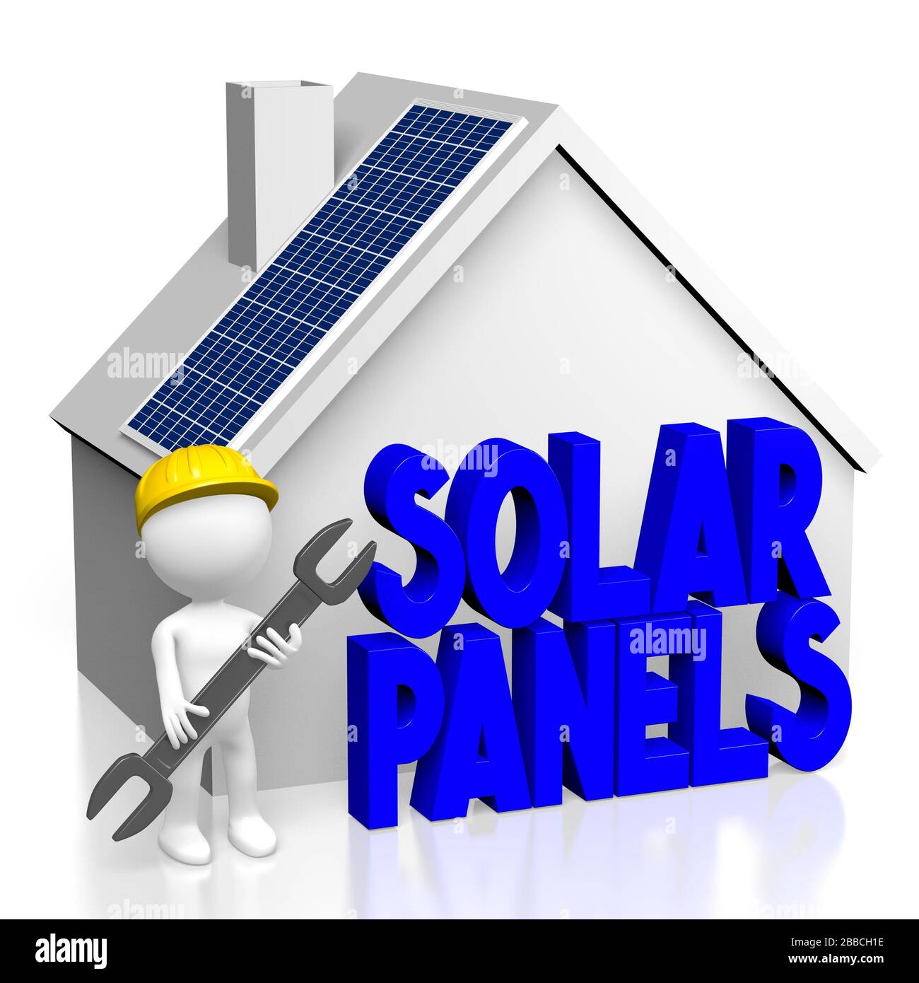 Solar panels assembly - 3D illustration Stock Photo - Alamy