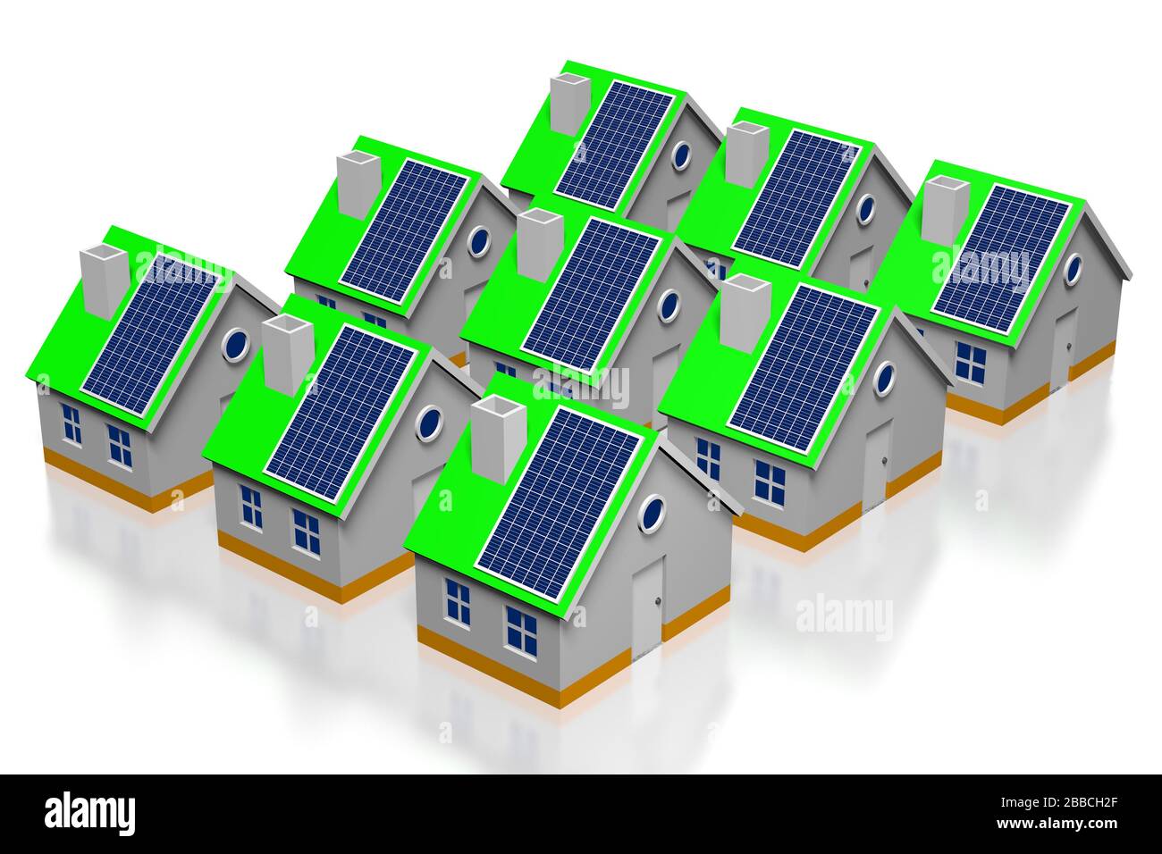 Solar panels concept - 3D illustration Stock Photo - Alamy
