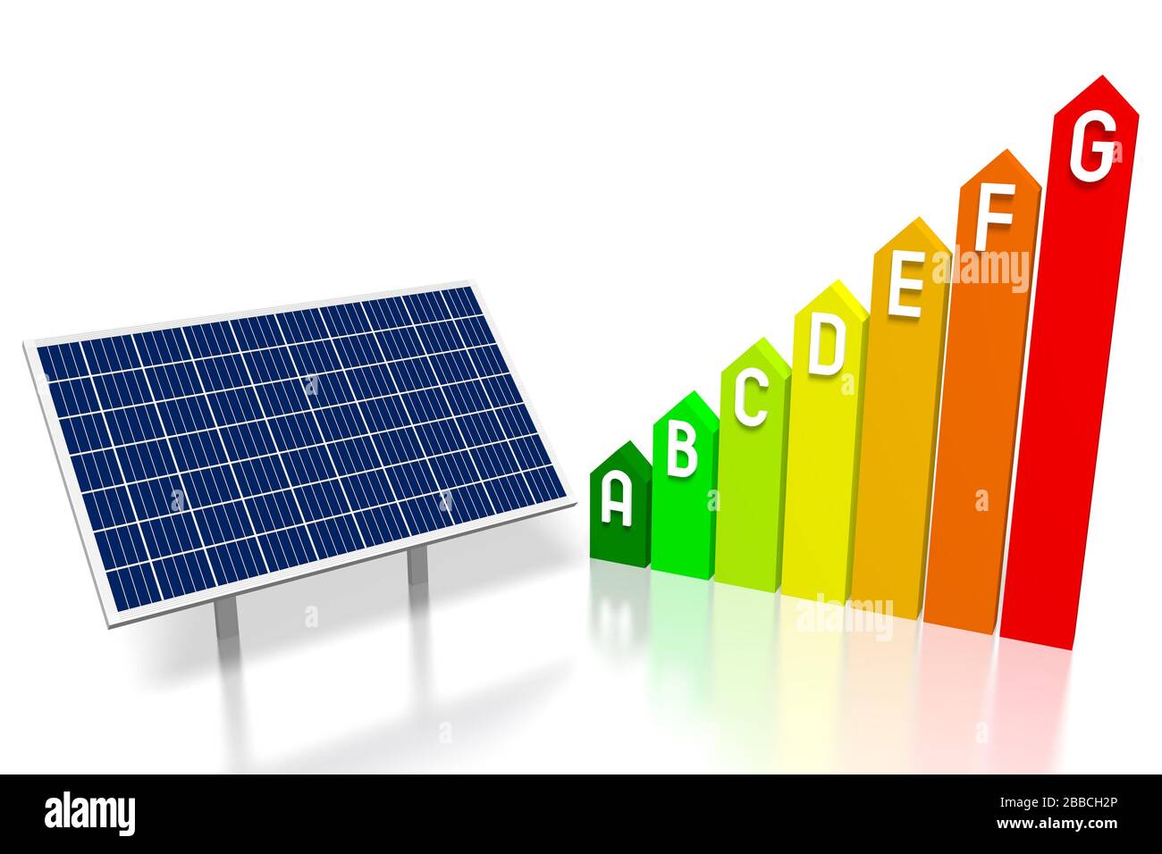 Solar panels concept - 3D illustration Stock Photo - Alamy