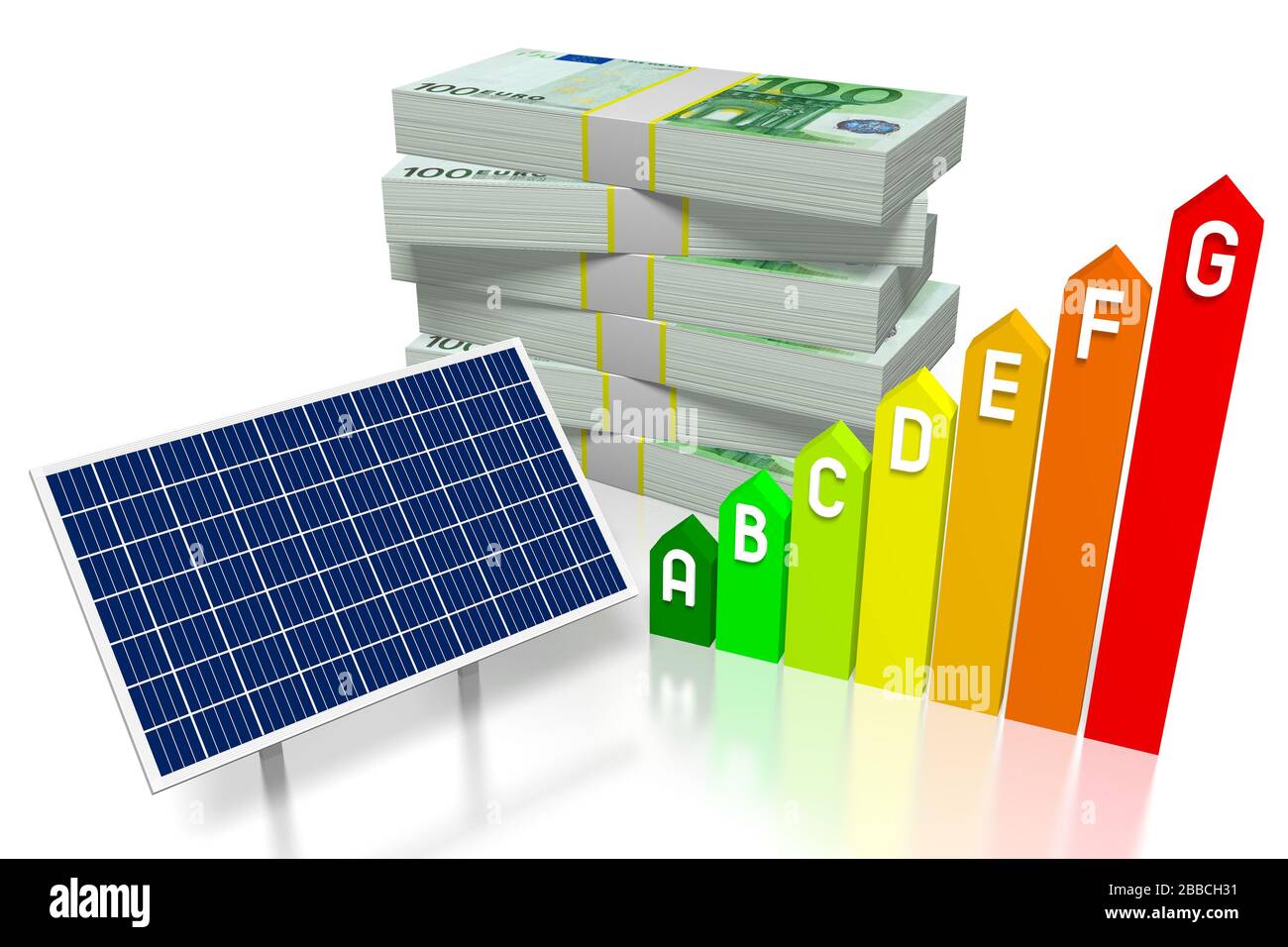 Money, solar panels concept Stock Photo - Alamy