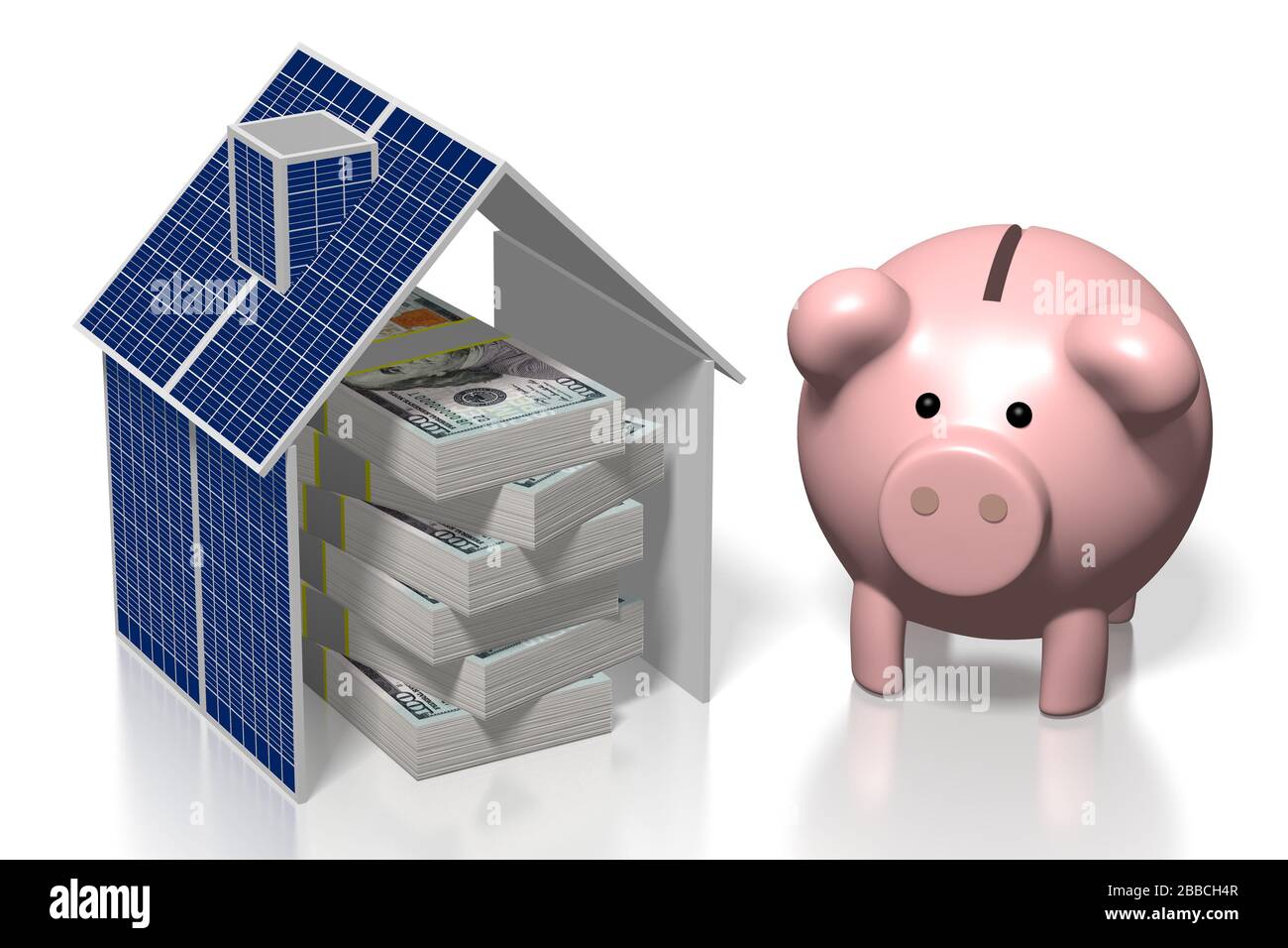 Money, solar panels concept Stock Photo - Alamy