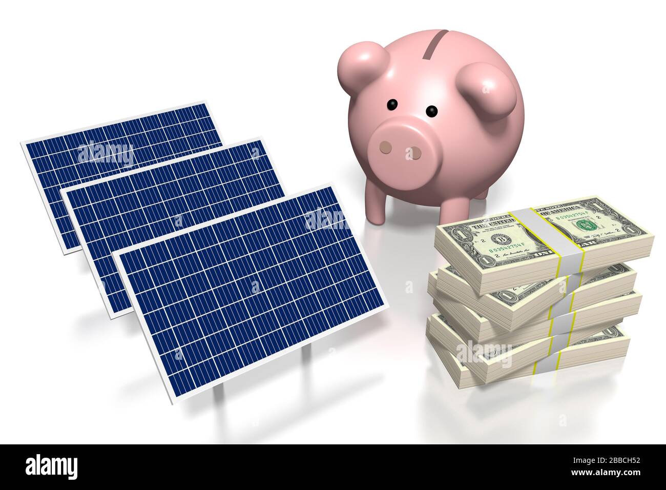 Money, solar panels concept Stock Photo - Alamy
