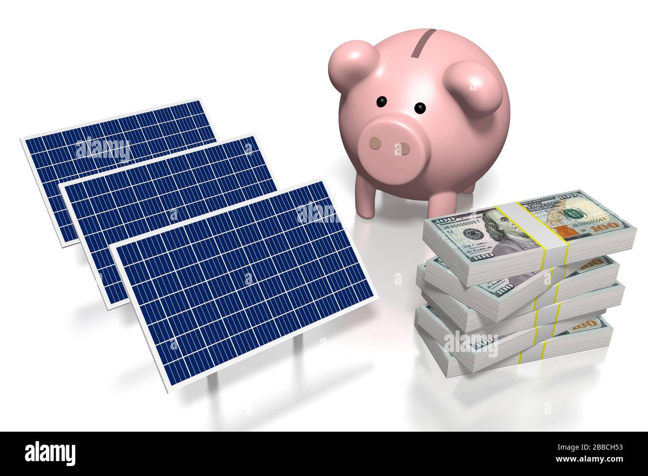 Money, solar panels concept Stock Photo - Alamy