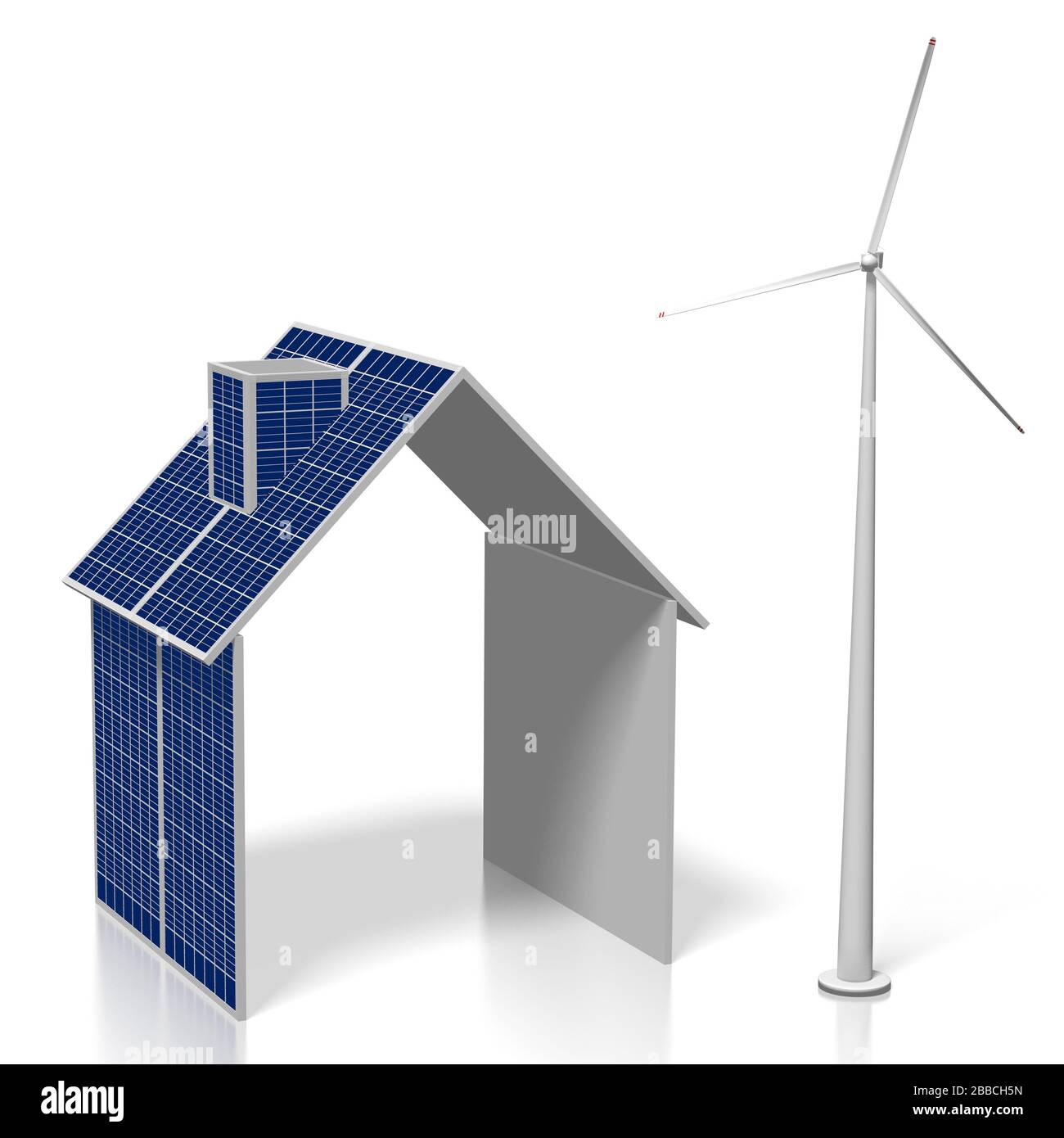 Renewable energy concept - 3D illustration Stock Photo - Alamy