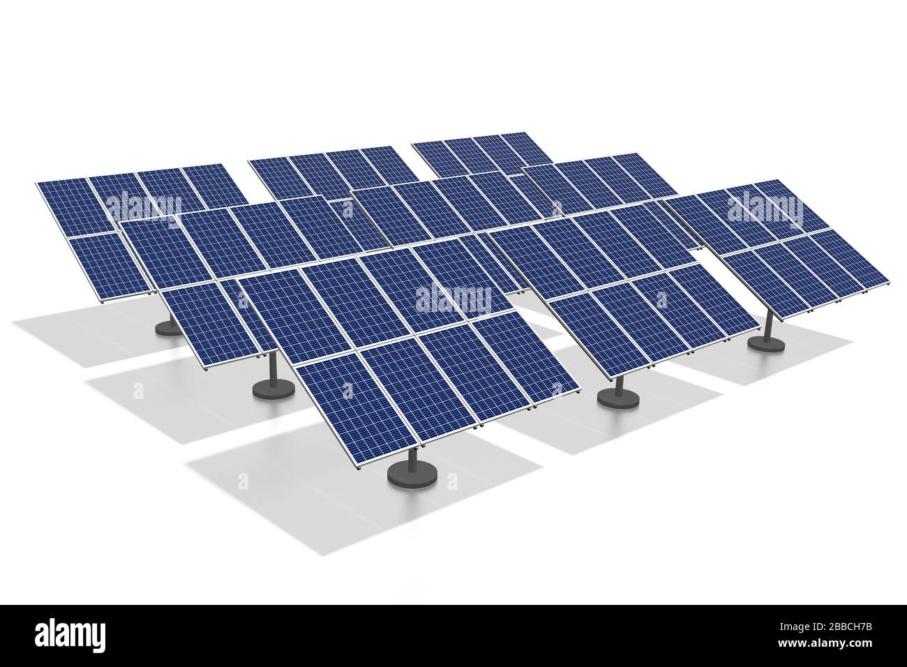 Solar panels concept - 3D illustration Stock Photo - Alamy