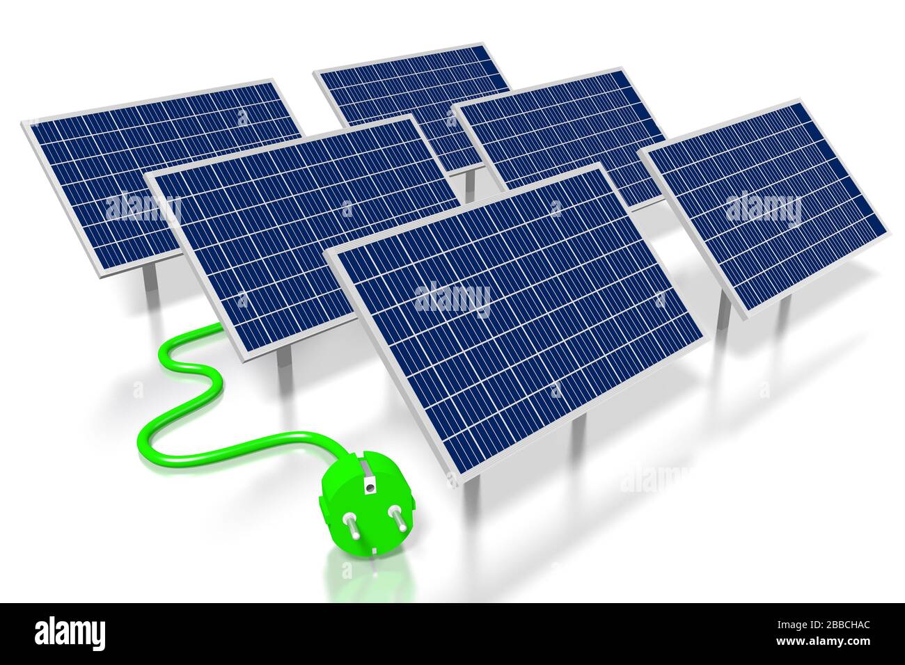 Solar panels concept - 3D illustration Stock Photo - Alamy