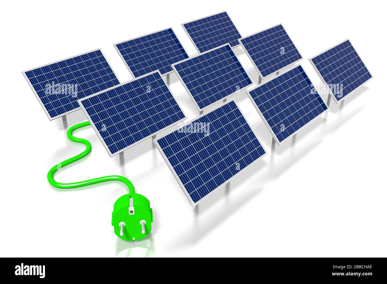 Solar panels concept - 3D illustration Stock Photo - Alamy