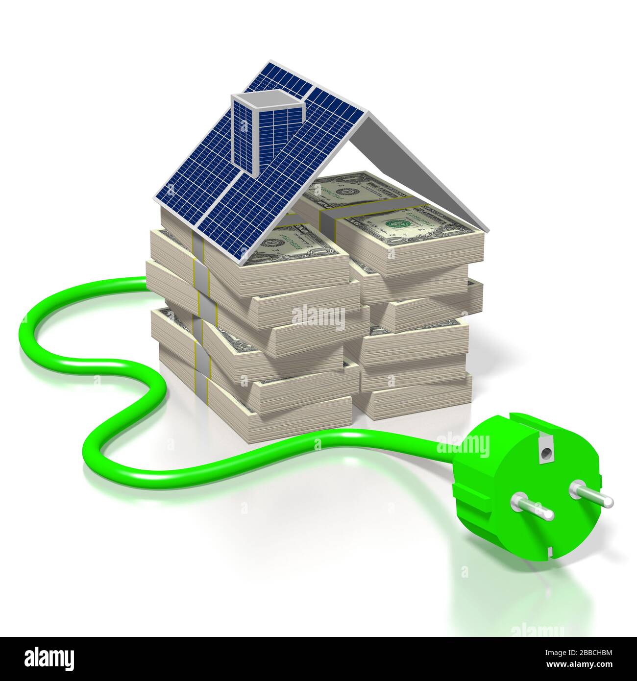 Solar panels concept - 3D illustration Stock Photo - Alamy
