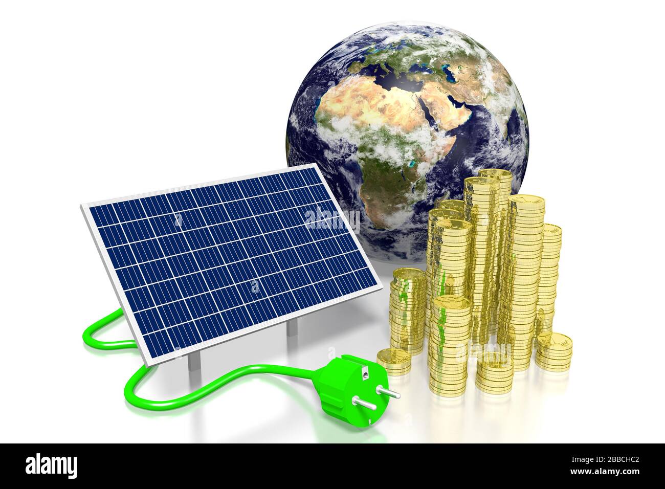 Earth, solar panels concept Stock Photo - Alamy