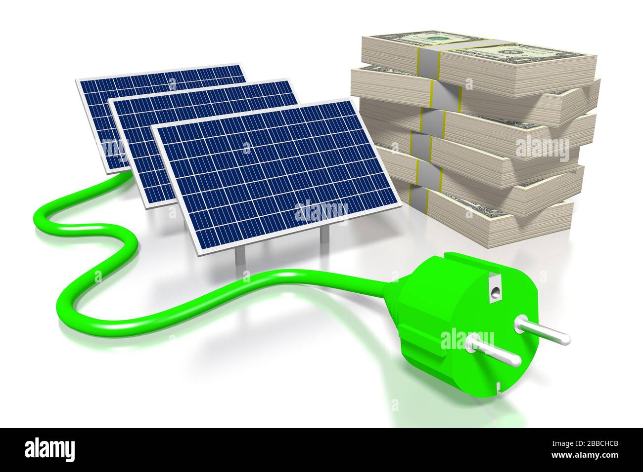 Money, solar panels concept Stock Photo - Alamy