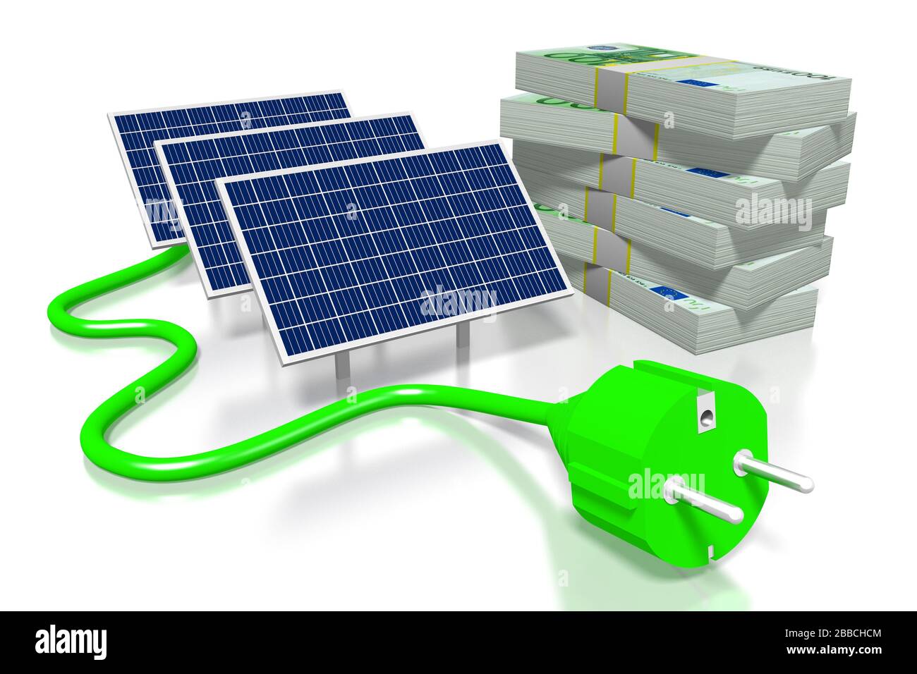 Money, solar panels concept Stock Photo - Alamy