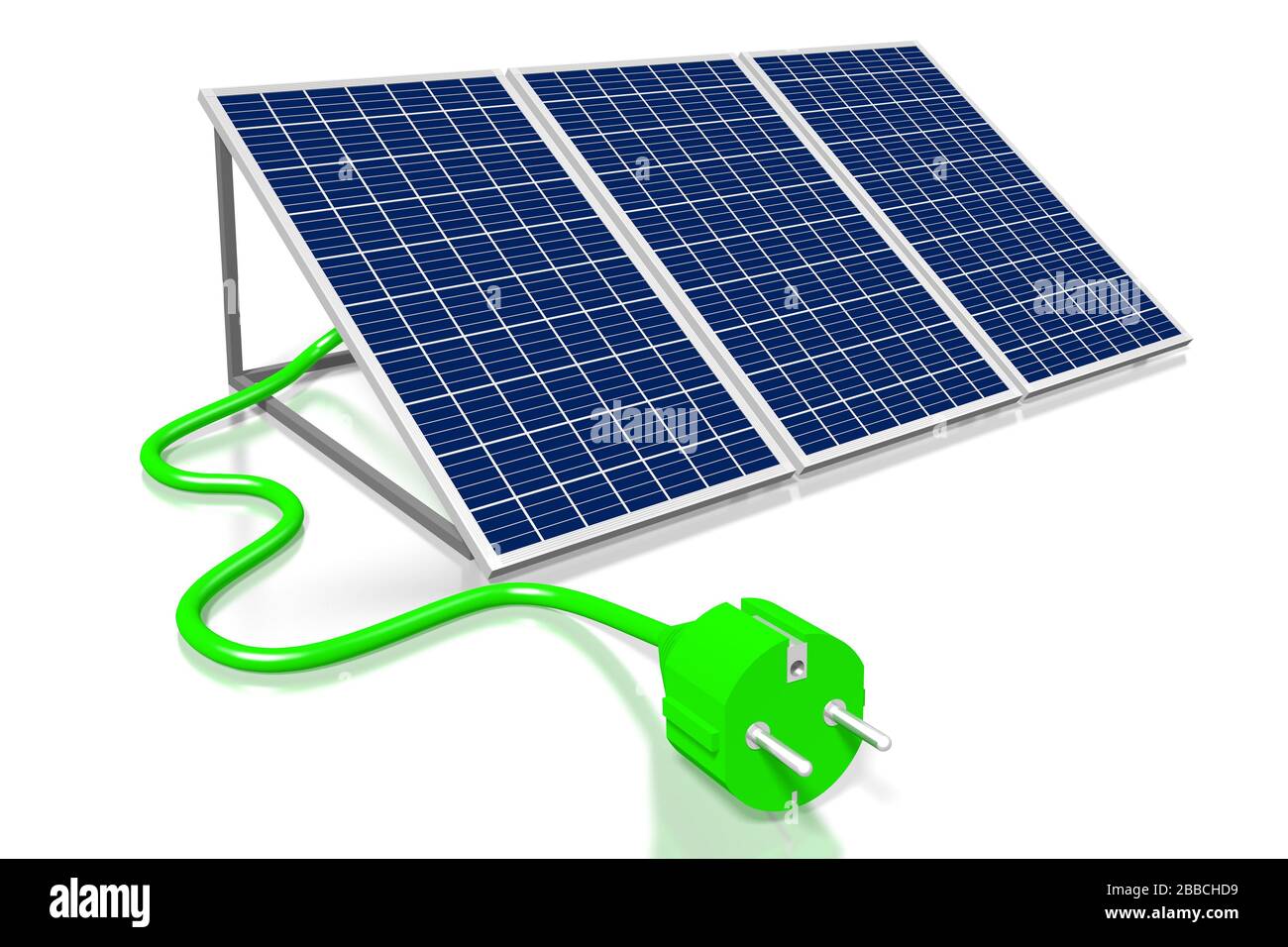 Solar panels concept - 3D illustration Stock Photo - Alamy