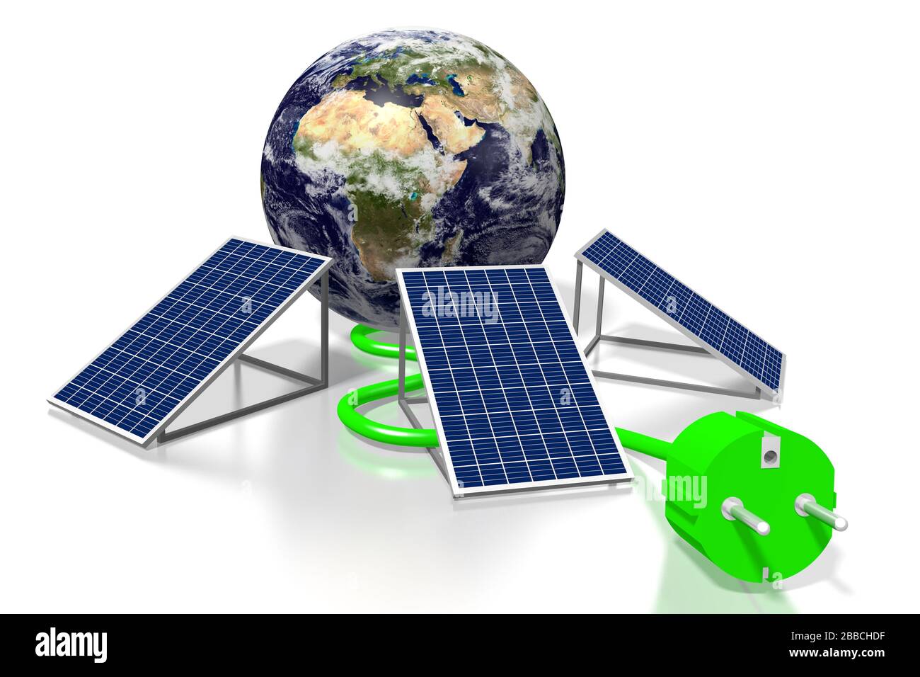 Earth, solar panels concept Stock Photo - Alamy