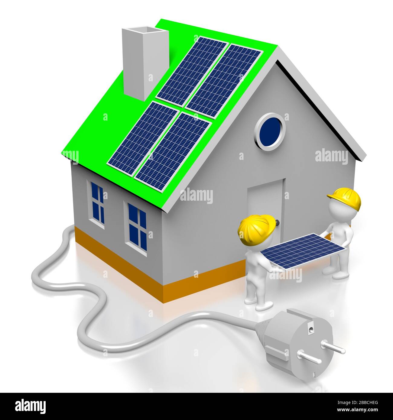 Solar panel fitter house hi-res stock photography and images - Alamy