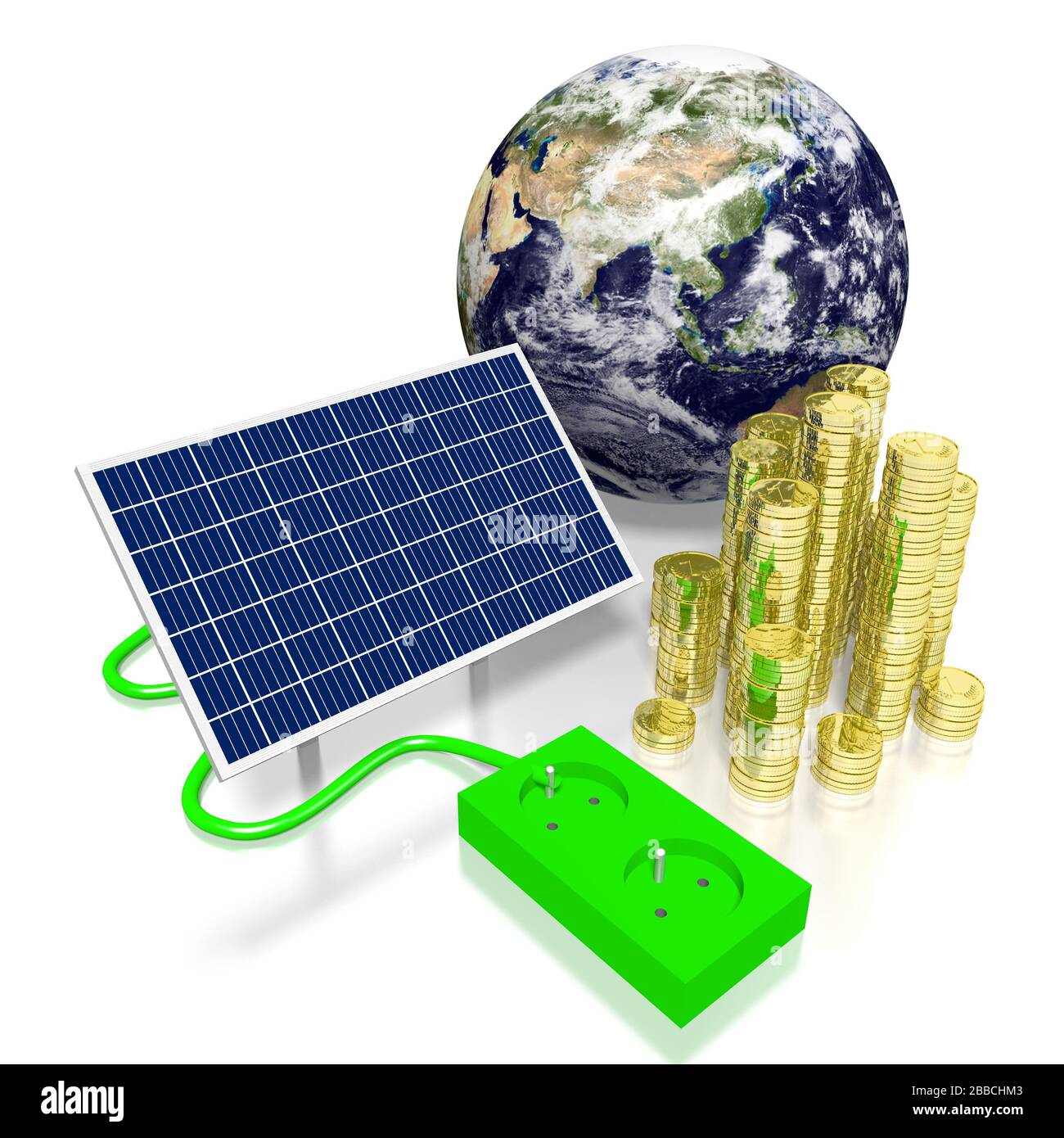Earth, solar panels concept Stock Photo - Alamy
