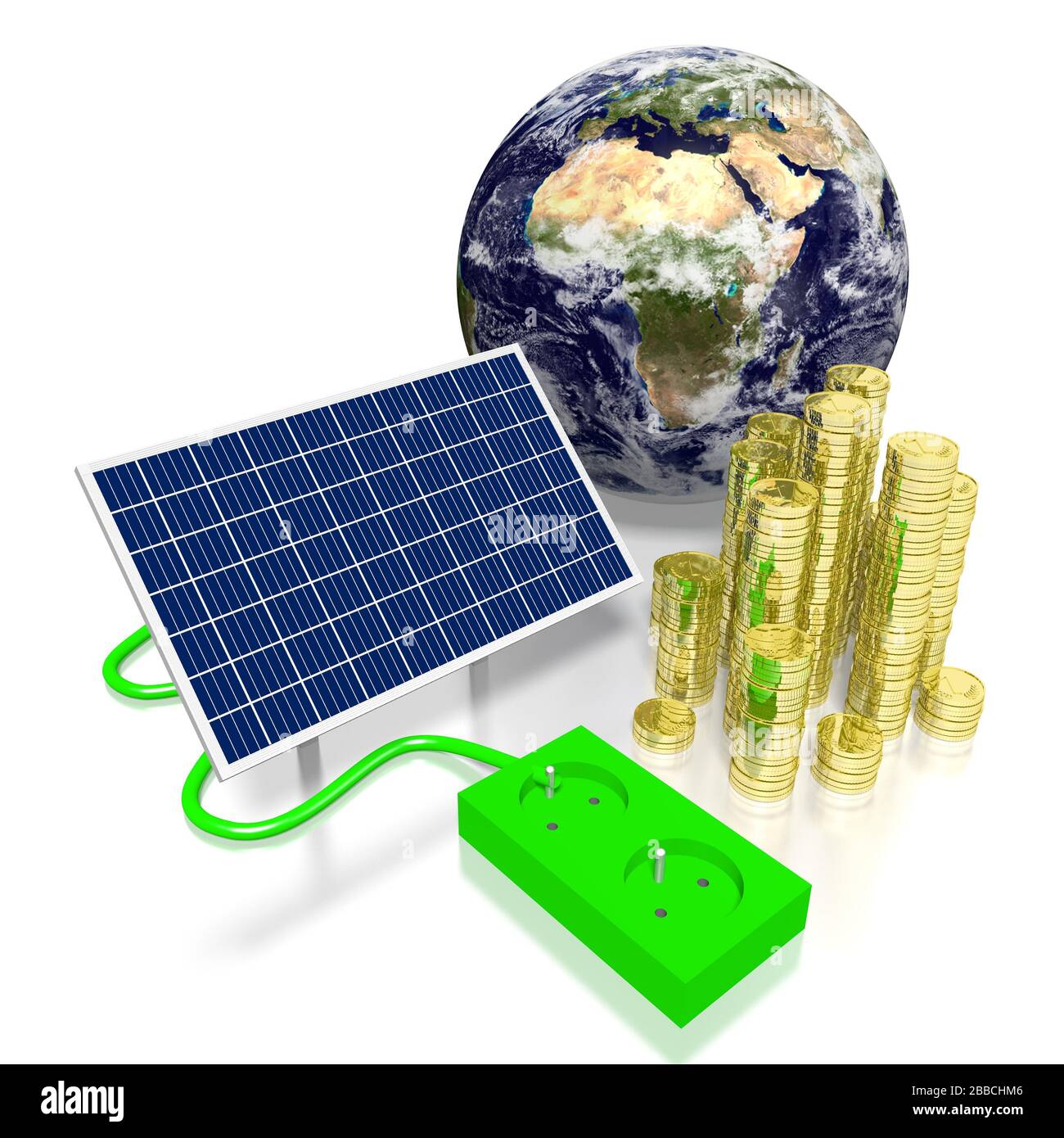 Earth, solar panels concept Stock Photo - Alamy